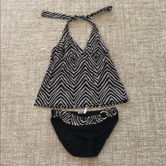 Talbots | Swim | Talbots Zebra Stripe Tankini Size 8 Top 6 Bot | Poshmark